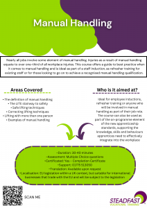 Manual Handling - Online Course - Steadfast Training Courses